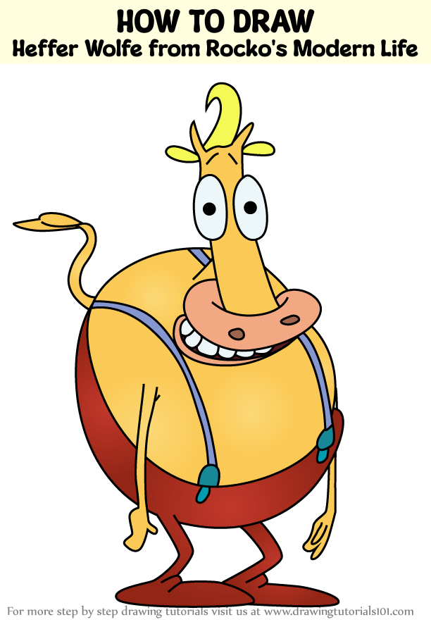 How to Draw Heffer Wolfe from Rocko's Modern Life (Hello Kitty) Step by ...