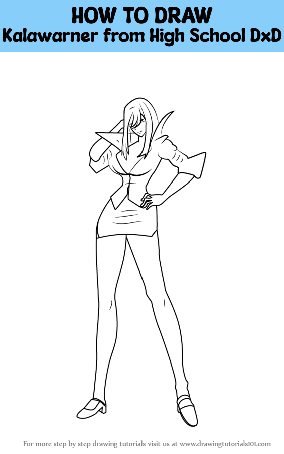 How to Draw Kalawarner from High School DxD (High School DxD) Step by ...