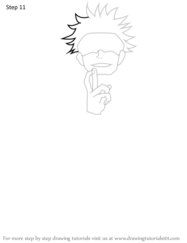How to Draw Gojo from Jujutsu Kaisen (Jujutsu Kaisen) Step by Step ...