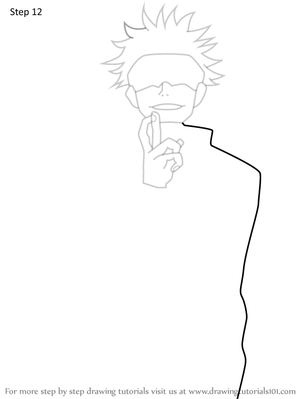 How to Draw Gojo from Jujutsu Kaisen (Jujutsu Kaisen) Step by Step ...