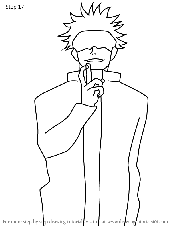 How to Draw Gojo from Jujutsu Kaisen (Jujutsu Kaisen) Step by Step ...