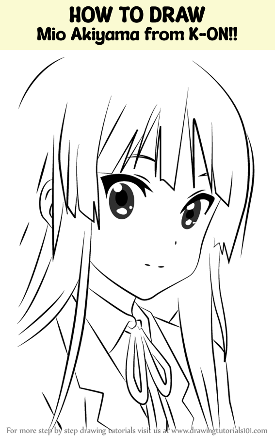 How to Draw Mio Akiyama from K-ON!! (K-ON!!) Step by Step ...