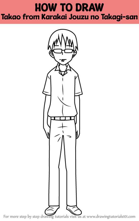 How to Draw Takao from Karakai Jouzu no Takagi-san (Karakai Jouzu no ...