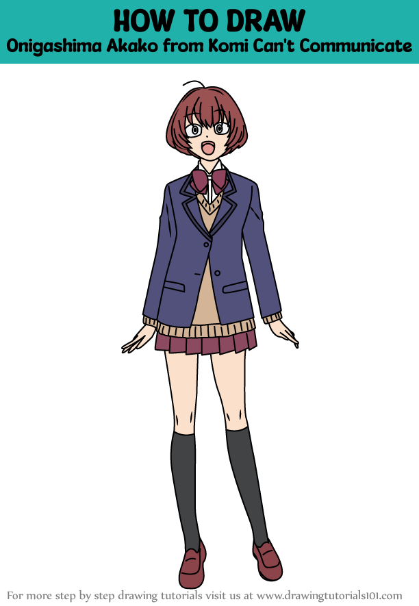 How to Draw Onigashima Akako from Komi Can't Communicate (Komi Can't ...