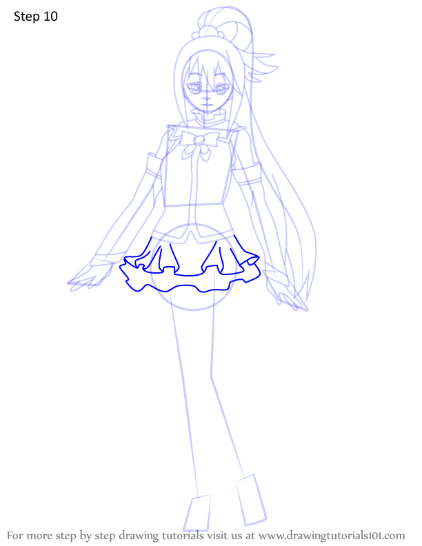 How to Draw Aqua from KonoSuba (KonoSuba) Step by Step ...