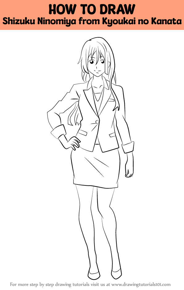 How to Draw Shizuku Ninomiya from Kyoukai no Kanata (Kyoukai no Kanata ...