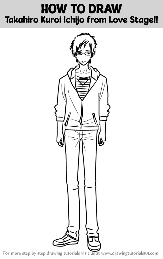 How to Draw Takahiro Kuroi Ichijo from Love Stage!! (Love Stage!!) Step ...