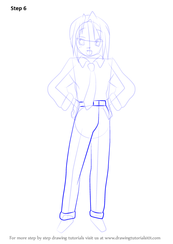 How to Draw Nanako Kuroi from Lucky Star (Lucky Star) Step by Step ...