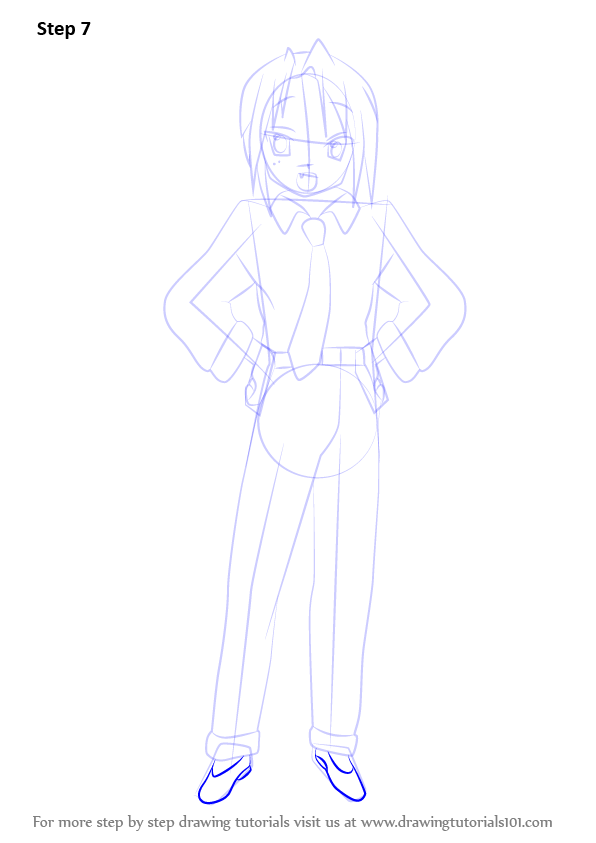 How to Draw Nanako Kuroi from Lucky Star (Lucky Star) Step by Step ...