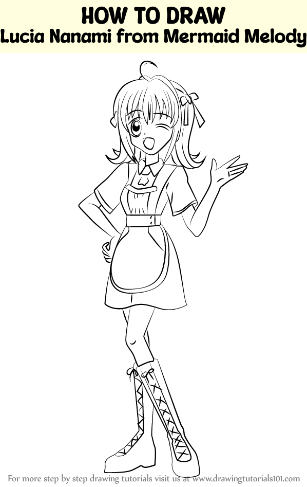How to Draw Lucia Nanami from Mermaid Melody (Mermaid Melody) Step by ...