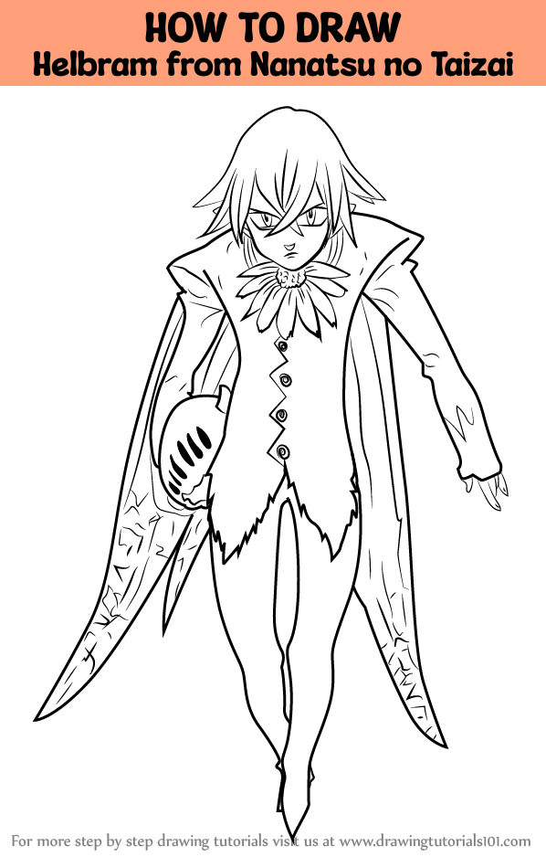 How to Draw Helbram from Nanatsu no Taizai (Nanatsu no Taizai) Step by ...