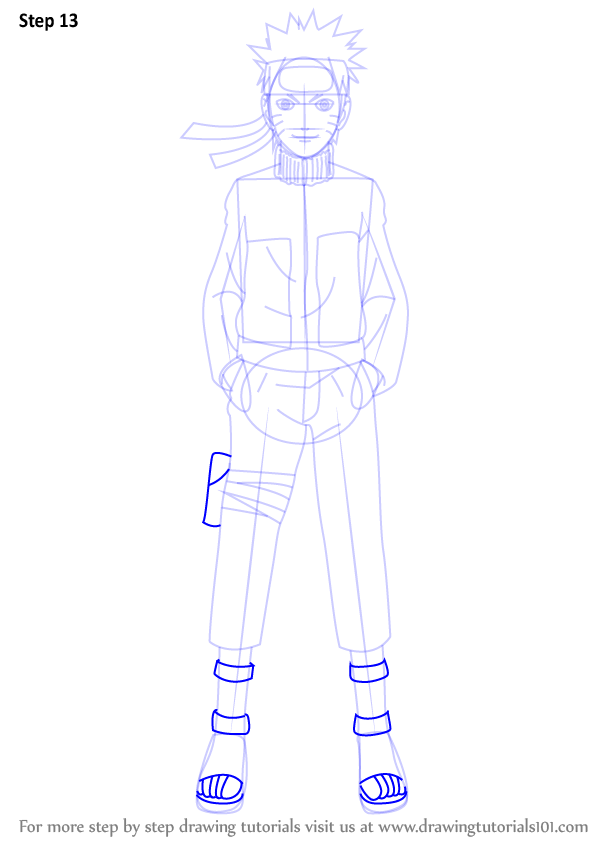 How to Draw Naruto Uzumaki from Naruto (Naruto) Step by Step | DrawingTutorials101.com