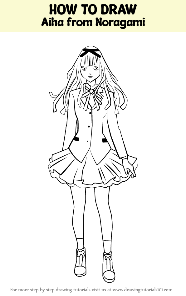 How to Draw Aiha from Noragami (Noragami) Step by Step ...