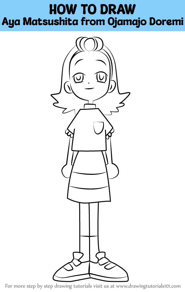 How to Draw Aya Matsushita from Ojamajo Doremi (Ojamajo Doremi) Step by ...