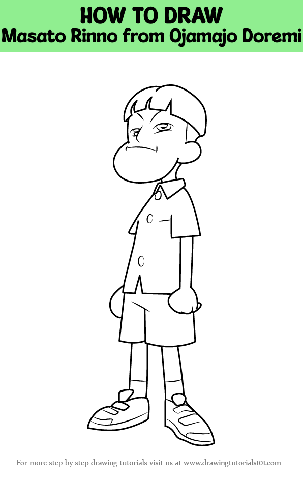 How to Draw Masato Rinno from Ojamajo Doremi (Ojamajo Doremi) Step by ...