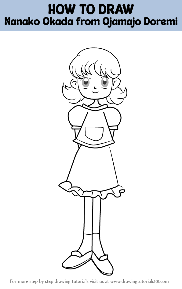 How to Draw Nanako Okada from Ojamajo Doremi (Ojamajo Doremi) Step by ...