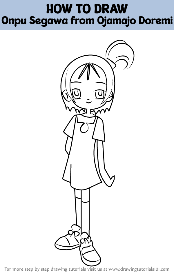 How to Draw Onpu Segawa from Ojamajo Doremi (Ojamajo Doremi) Step by ...