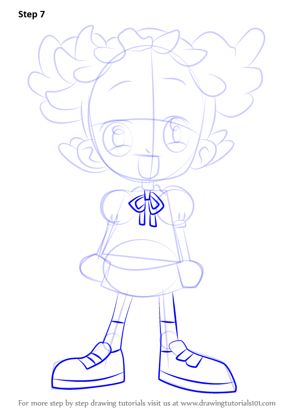 How to Draw Pop Harukaze from Ojamajo Doremi (Ojamajo Doremi) Step by ...