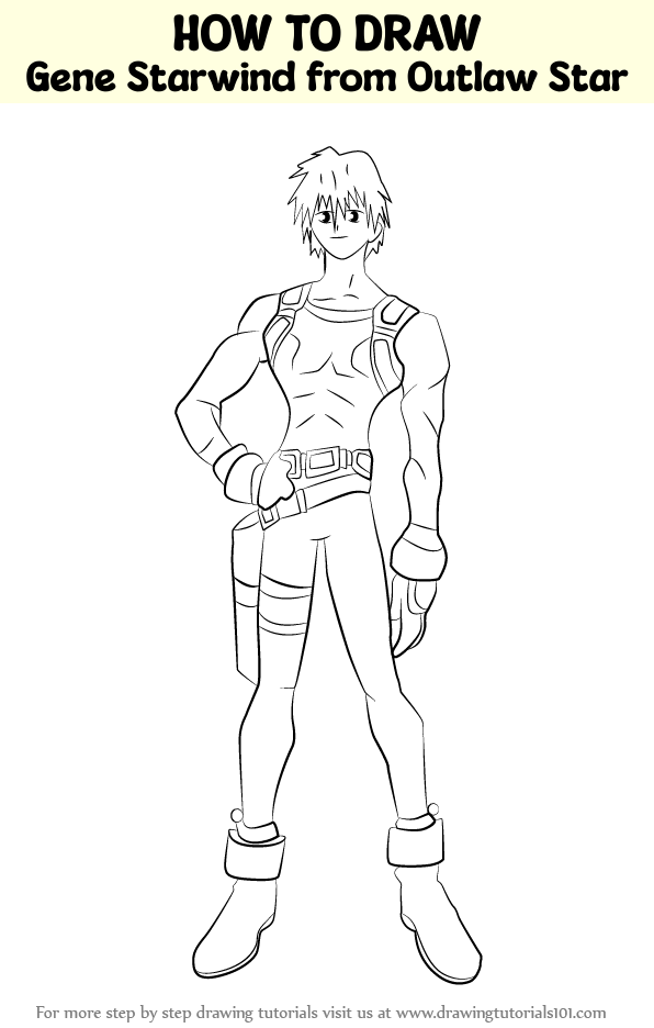 How to Draw Gene Starwind from Outlaw Star (Outlaw Star) Step by Step ...