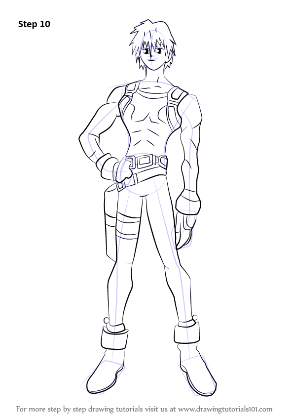 How to Draw Gene Starwind from Outlaw Star (Outlaw Star) Step by Step ...