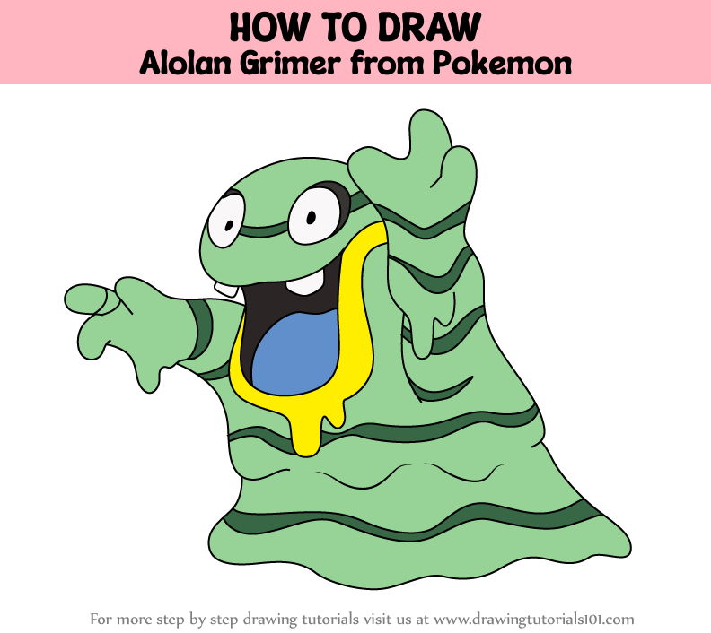How to Draw Alolan Grimer from Pokemon (Pokemon) Step by Step ...