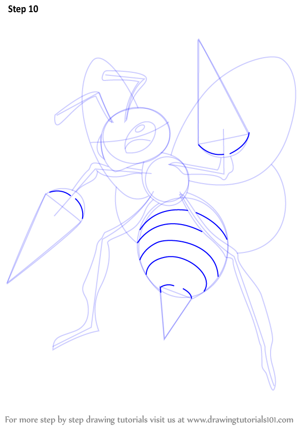 How to Draw Beedril from Pokemon (Pokemon) Step by Step | DrawingTutorials101.com