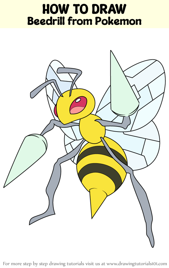 How to Draw Beedrill from Pokemon (Pokemon) Step by Step | DrawingTutorials101.com