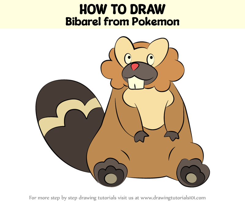 How to Draw Bibarel from Pokemon (Pokemon) Step by Step ...