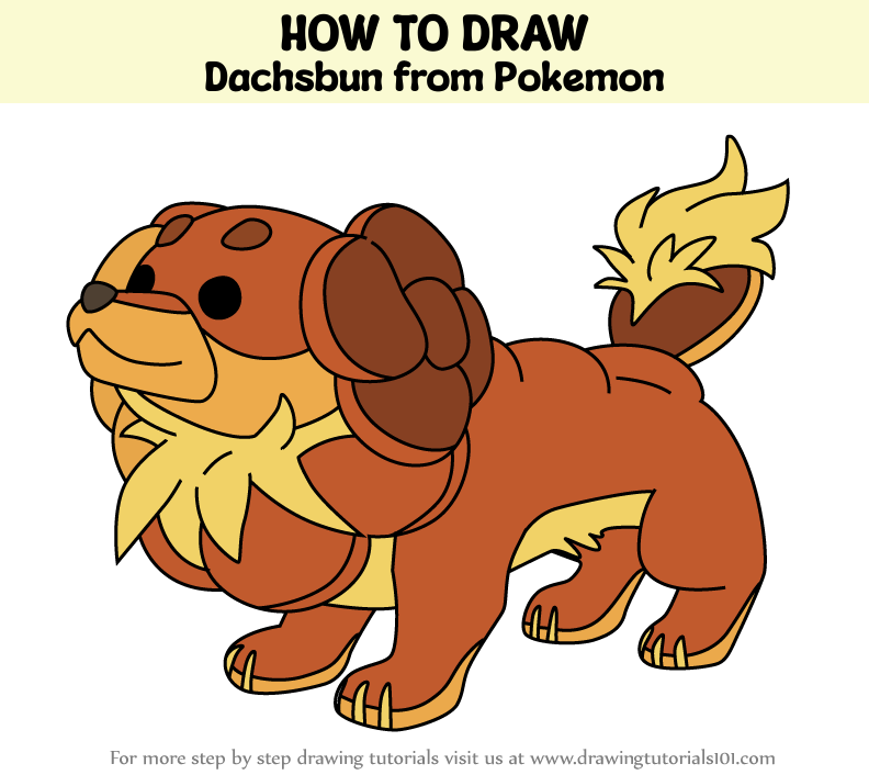 How to Draw Dachsbun from Pokemon (Pokemon) Step by Step ...