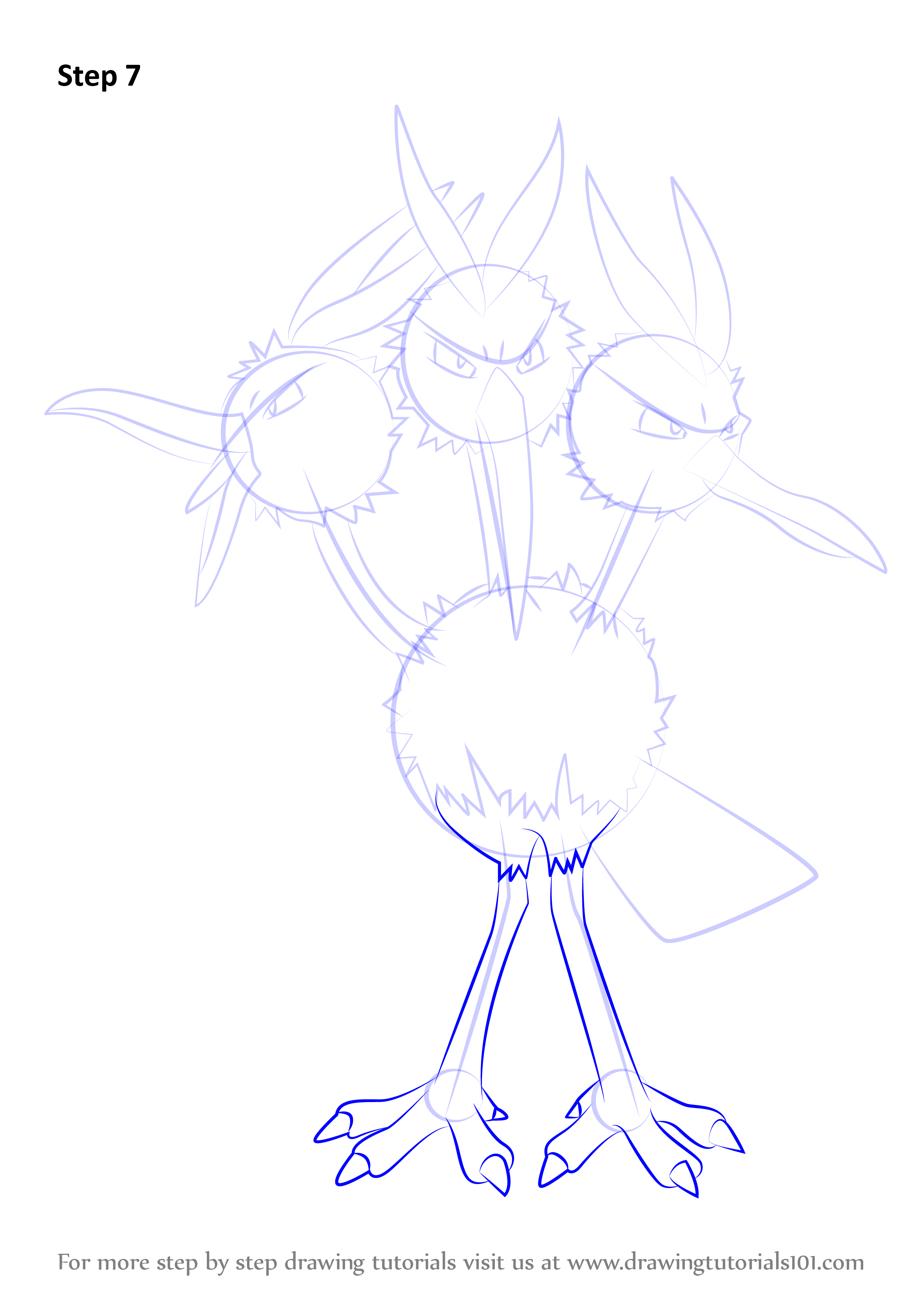 How to Draw Dodrio from Pokemon (Pokemon) Step by Step ...