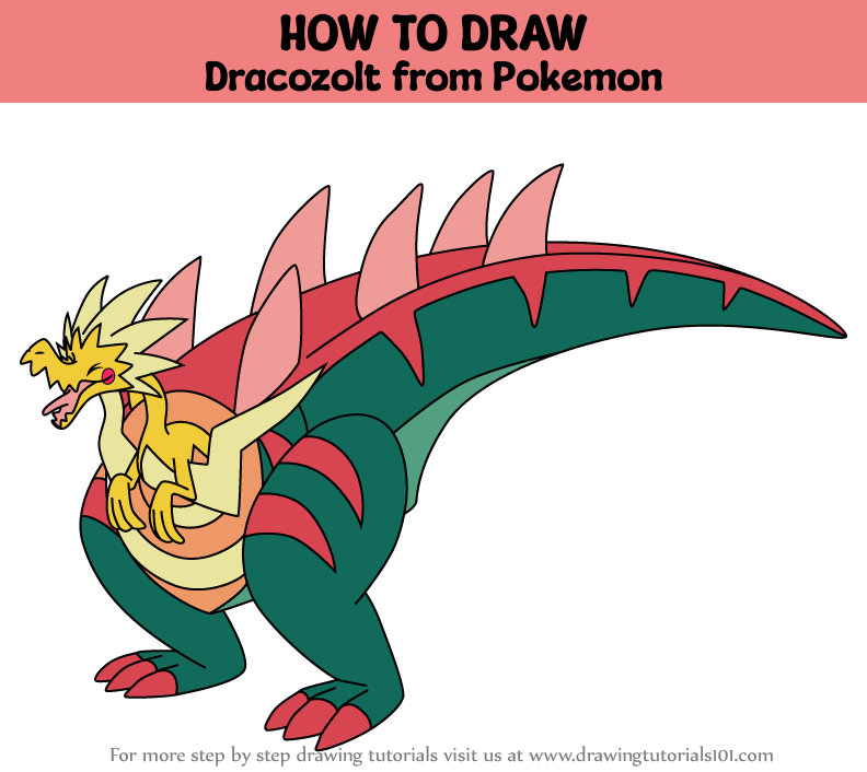 How to Draw Dracozolt from Pokemon (Pokemon) Step by Step ...