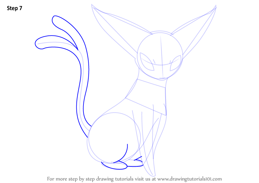 How to Draw Espeon from Pokemon (Pokemon) Step by Step | DrawingTutorials101.com