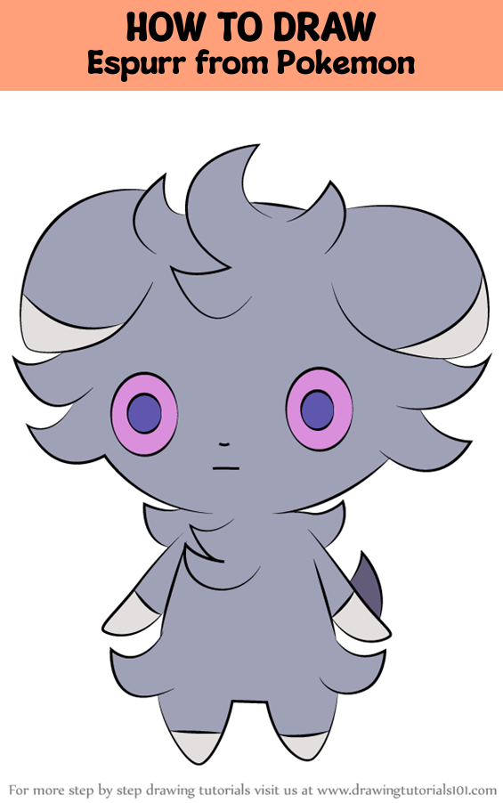 How to Draw Espurr from Pokemon (Pokemon) Step by Step | DrawingTutorials101.com