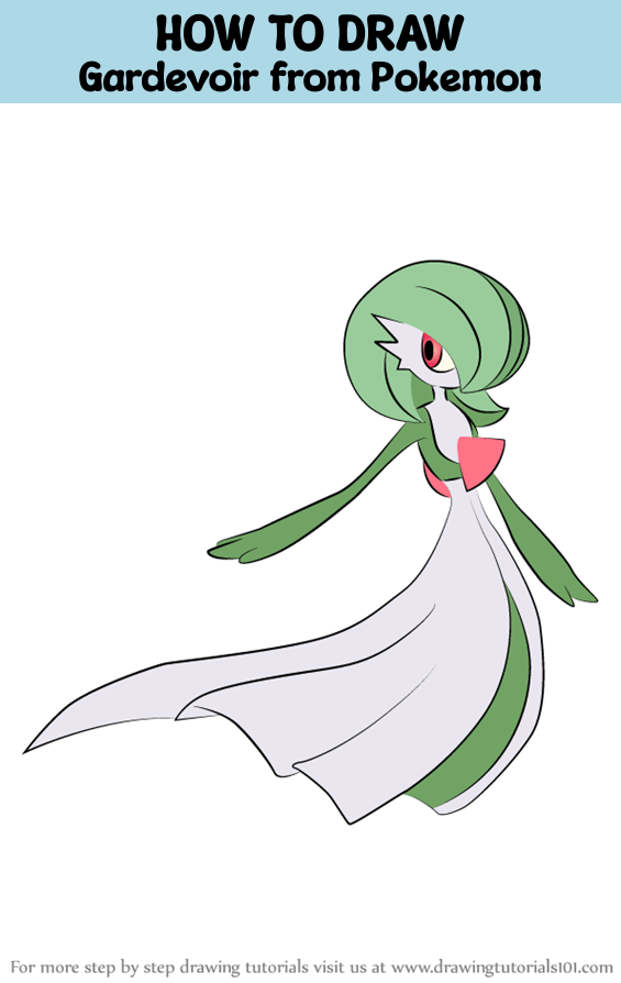 How To Draw Gardevoir From Pokemon With Easy Step By Step
