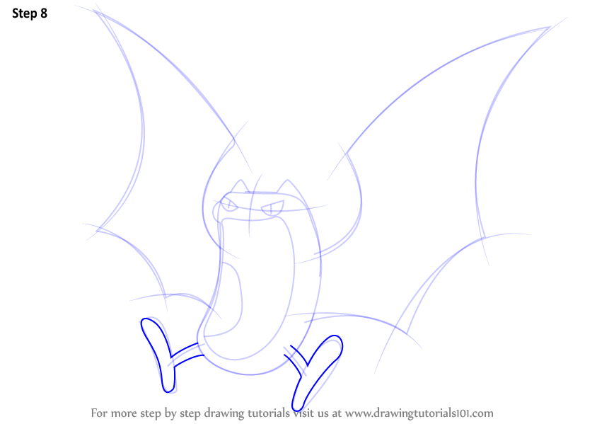 How to Draw Golbat from Pokemon (Pokemon) Step by Step | DrawingTutorials101.com