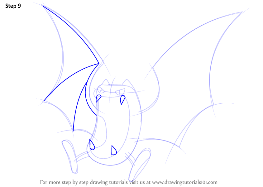 How to Draw Golbat from Pokemon (Pokemon) Step by Step | DrawingTutorials101.com