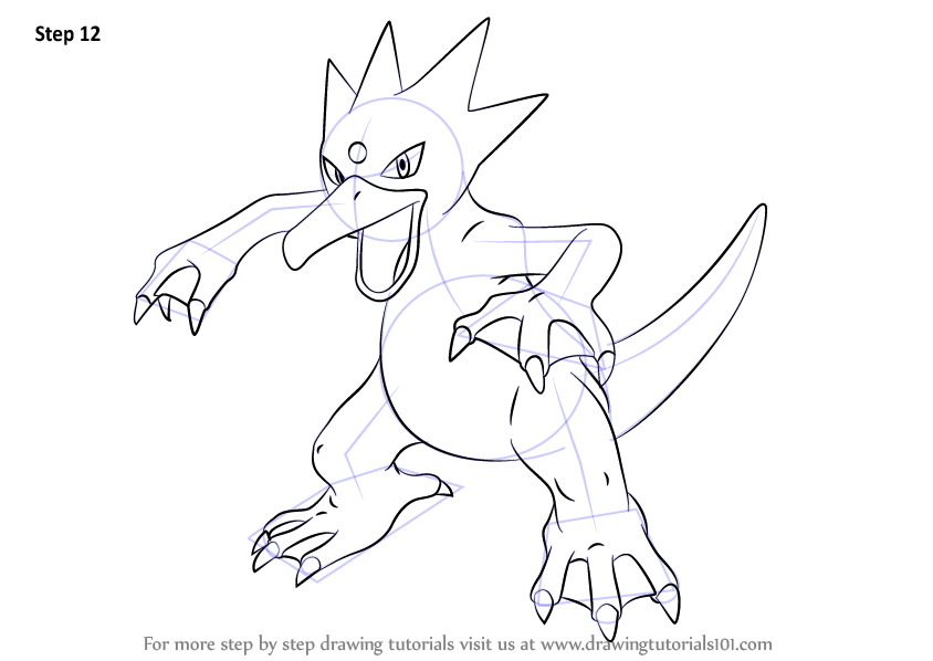 How to Draw Golduck from Pokemon (Pokemon) Step by Step | DrawingTutorials101.com