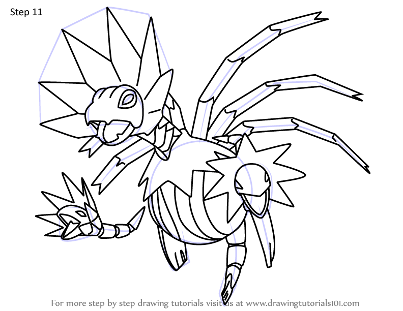 How to Draw Iron Jugulis from Pokemon (Pokemon) Step by Step | DrawingTutorials101.com