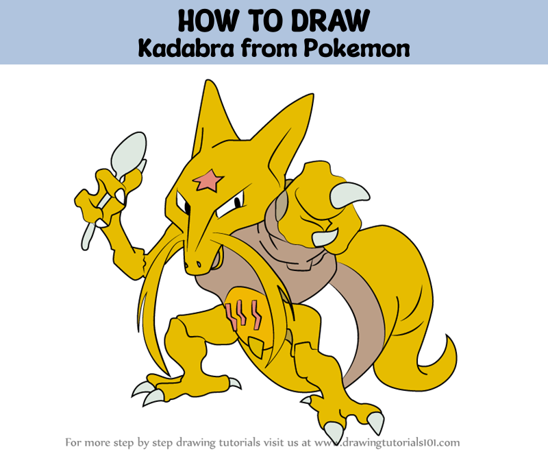 How to Draw Kadabra from Pokemon (Pokemon) Step by Step | DrawingTutorials101.com