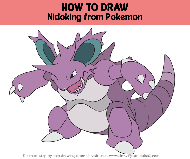 How to Draw Nidoking from Pokemon (Pokemon) Step by Step ...