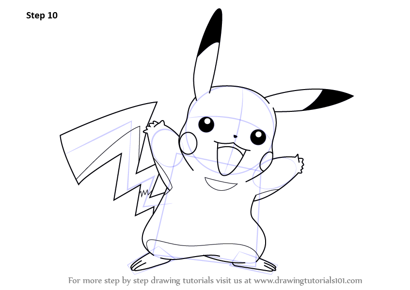 How To Draw Pikachu From Pokemon Pokemon Step By Step