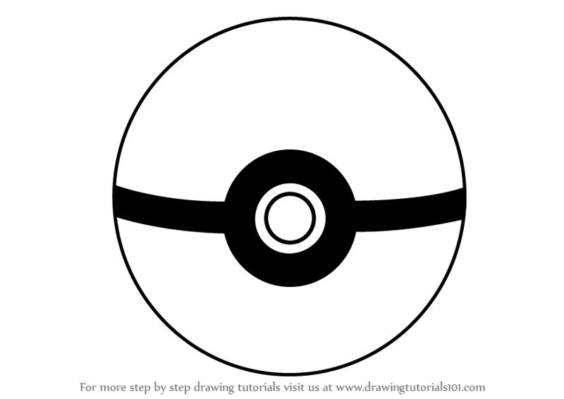 How To Draw Pokeball From Pokemon Pokemon Step By Step