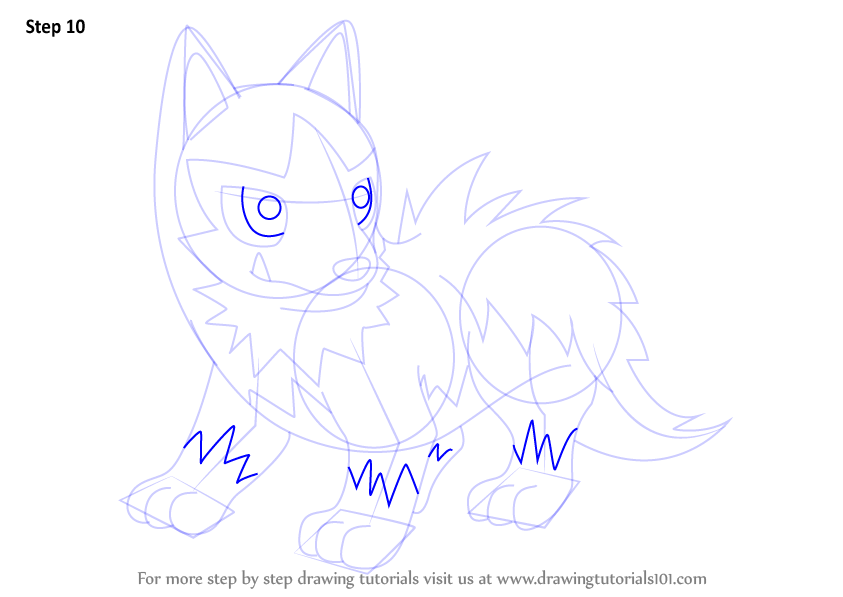 How to Draw Poochyena from Pokemon (Pokemon) Step by Step | DrawingTutorials101.com