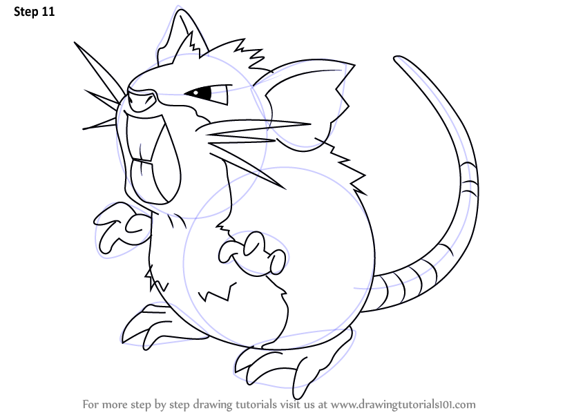 How to Draw Raticate from Pokemon (Pokemon) Step by Step | DrawingTutorials101.com