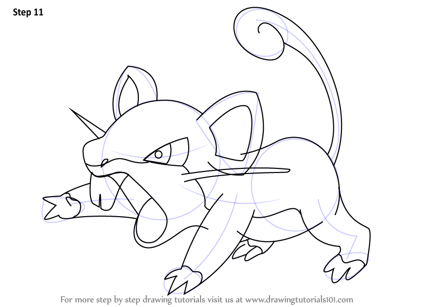 How to Draw Rattata from Pokemon (Pokemon) Step by Step | DrawingTutorials101.com