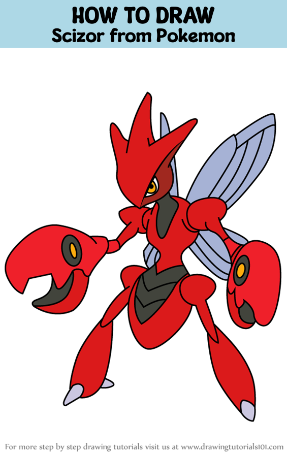 How to Draw Scizor from Pokemon (Pokemon) Step by Step ...