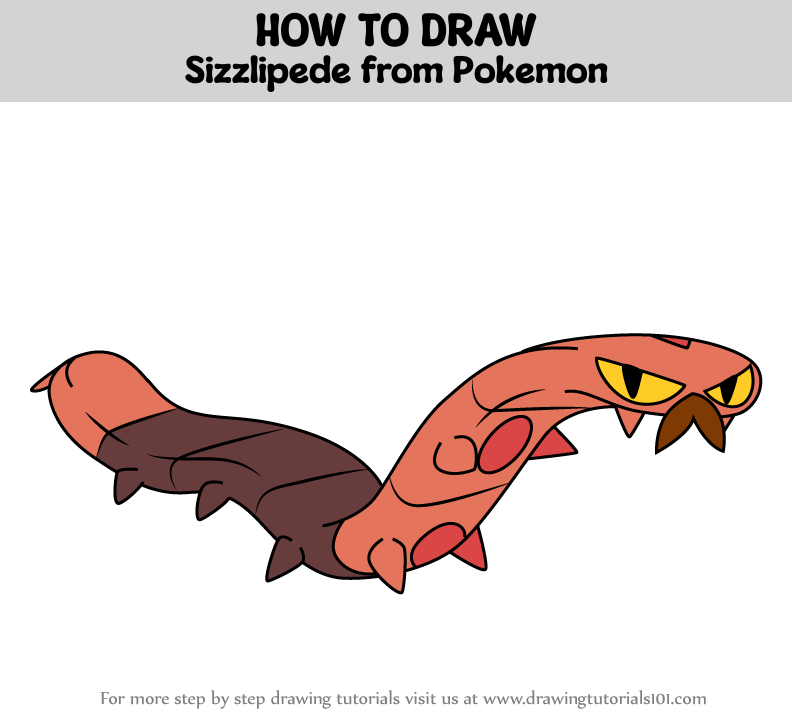 How to Draw Sizzlipede from Pokemon (Pokemon) Step by Step ...