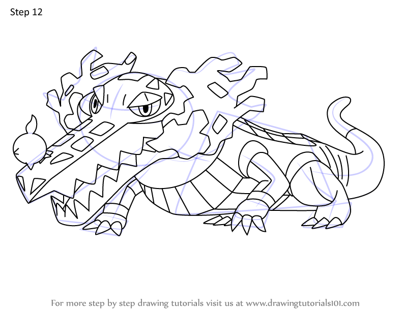 How to Draw Skeledirge from Pokemon (Pokemon) Step by Step ...