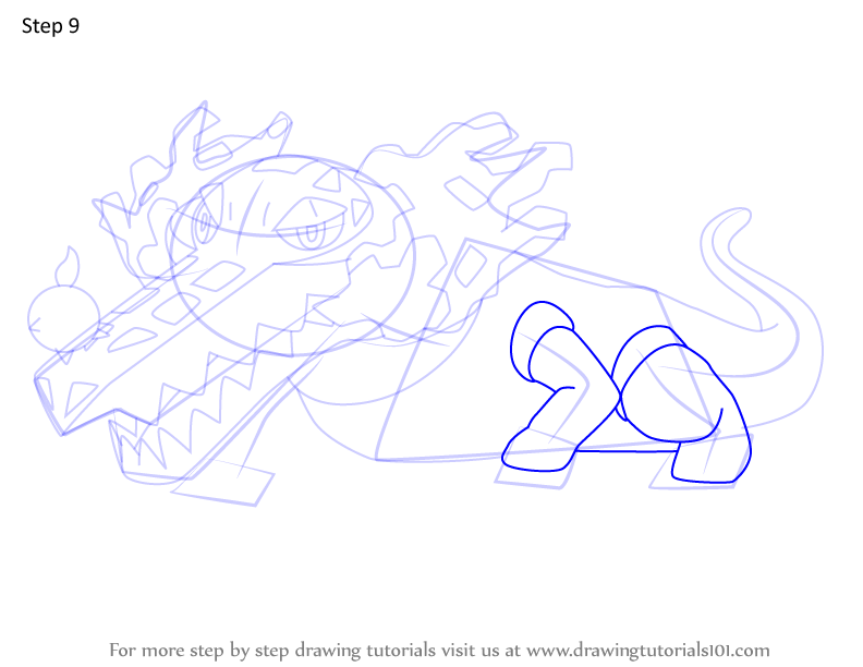 How to Draw Skeledirge from Pokemon (Pokemon) Step by Step ...