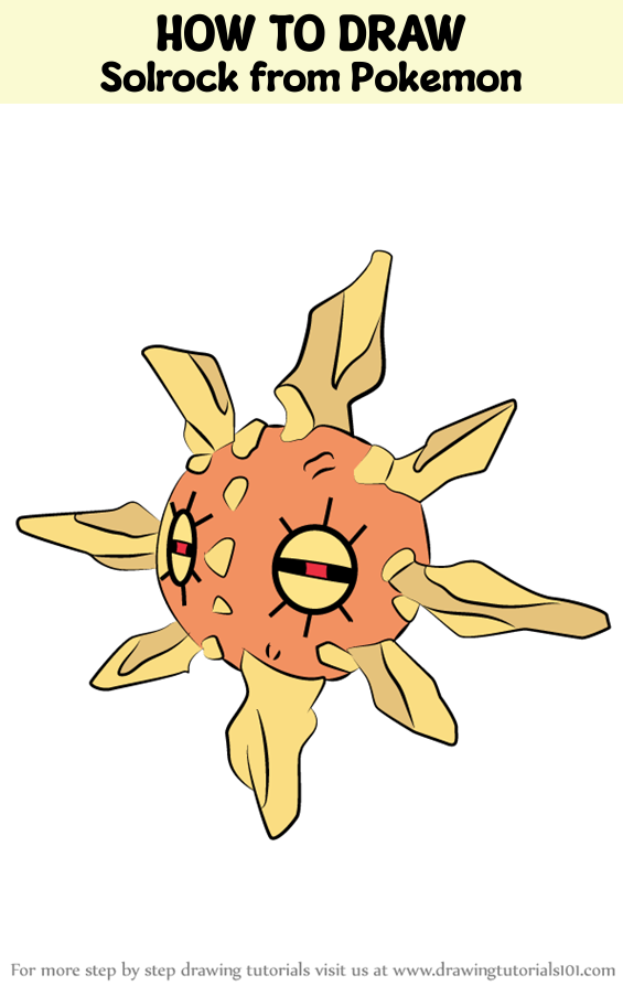 How to Draw Solrock from Pokemon (Pokemon) Step by Step ...